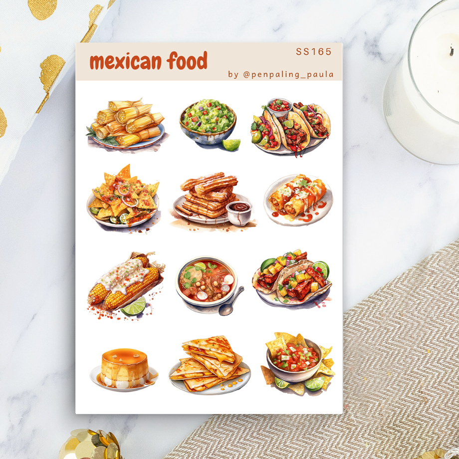 Mexican Food - Sticker Sheet – @penpaling_paula