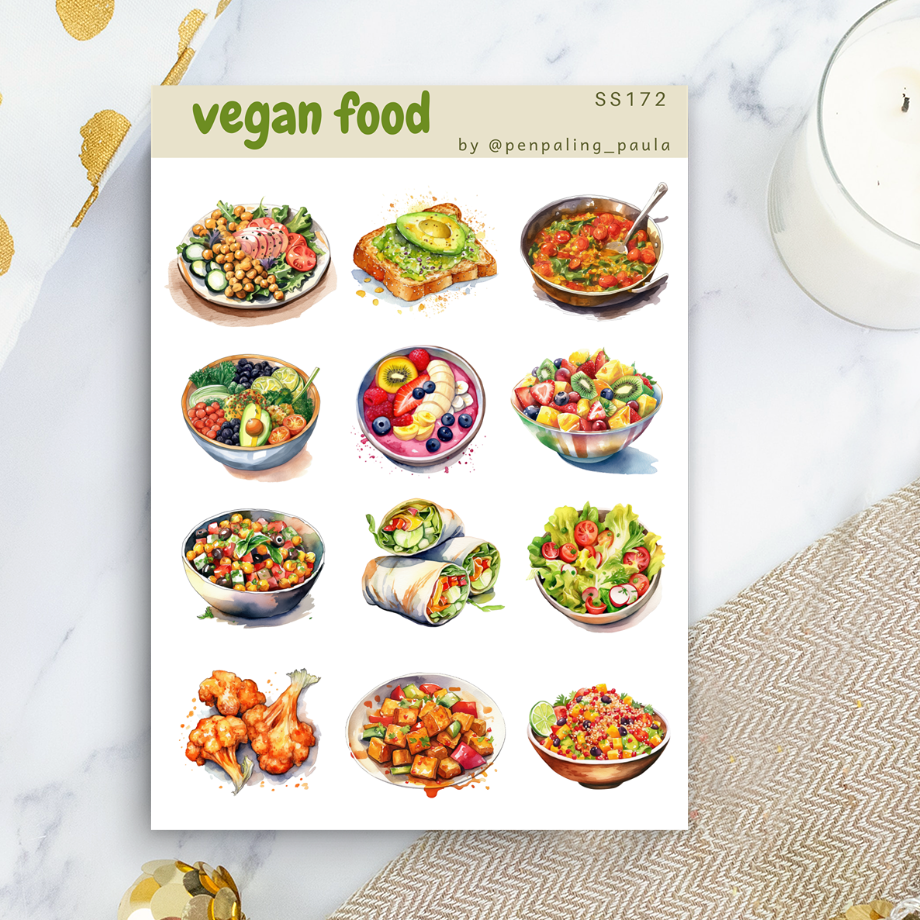 Vegan Food - Sticker Sheet – @penpaling_paula