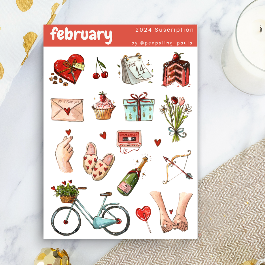 February - Sticker Sheet – @penpaling_paula