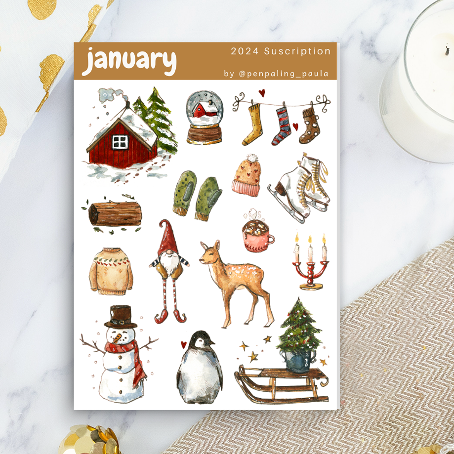 January - Sticker Sheet – @penpaling_paula