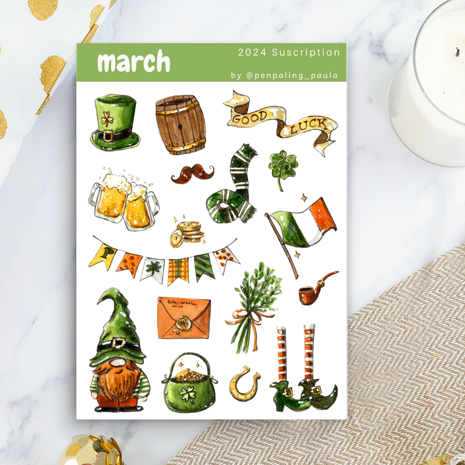 March - Sticker Sheet – @penpaling_paula