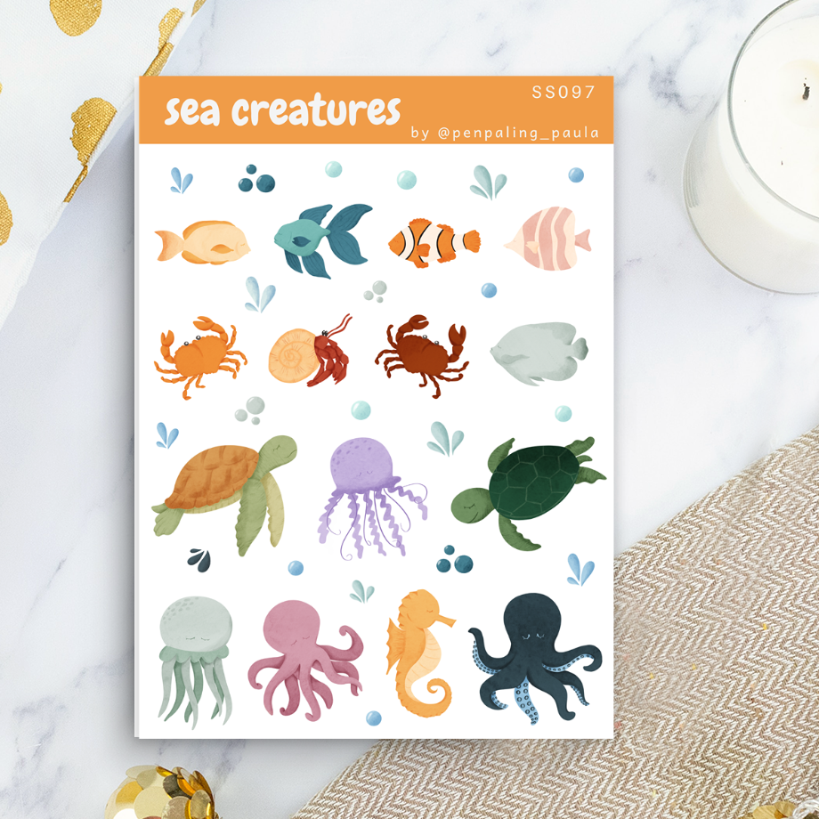 Sea Creatures - Sticker Sheet – @penpaling_paula