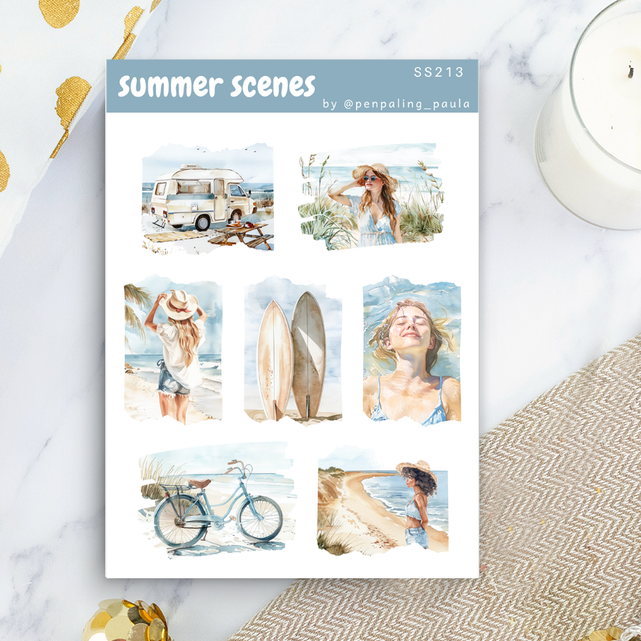 Summer Scenes - Sticker Sheet – @penpaling_paula