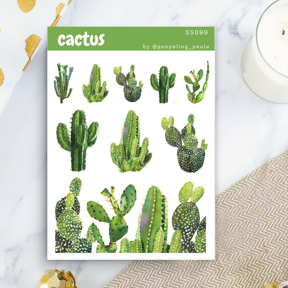 Cactus - Sticker Sheet – @penpaling_paula