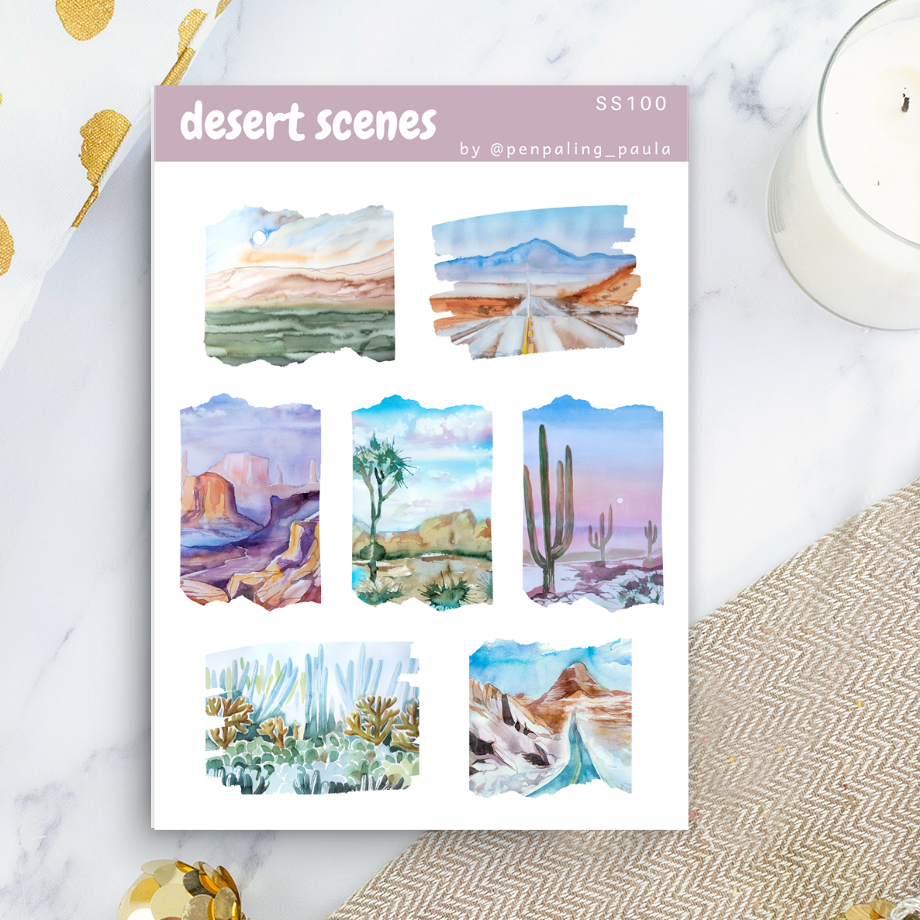 Desert Scenes - Sticker Sheet – @penpaling_paula