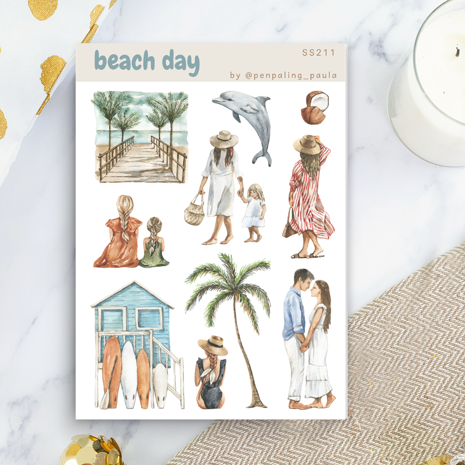 Beach Day - Sticker Sheet – @penpaling_paula